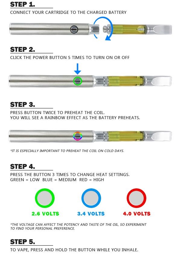 EVOD - Vape Pen Battery | 1100MAH Variable Voltage eGo 510 Thread